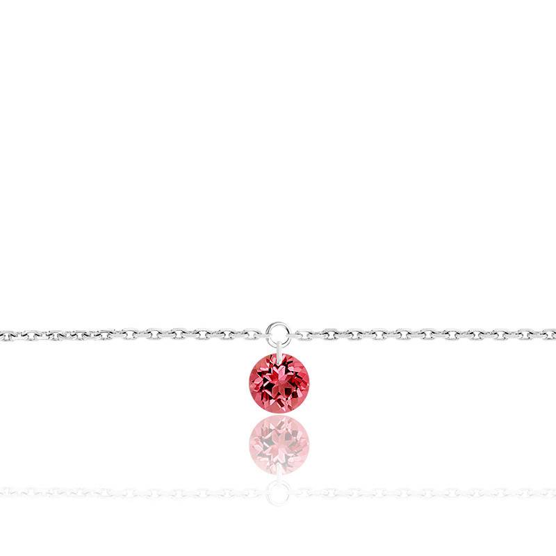 Bracelet Saphir Rouge percé 0,30 ct & Or Blanc 750 - Demetra - Ocarat