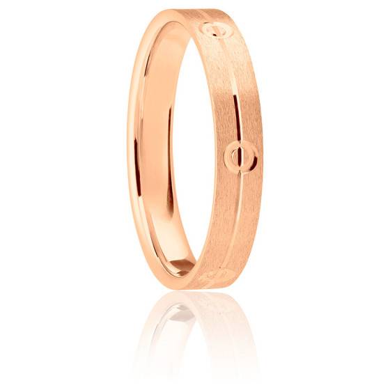 Alliance homme motifs cerles or rose - Ponce - Ocarat