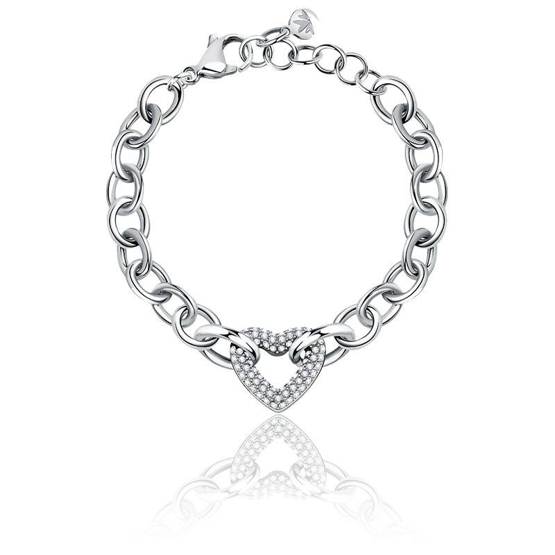 Bracelet coeur & chaîne argenté - SAUQ10 - Morellato - Ocarat
