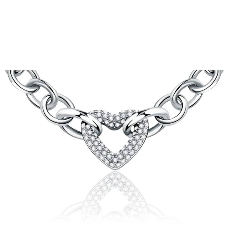 Bracelet coeur & chaîne argenté - SAUQ10 - Morellato - Ocarat