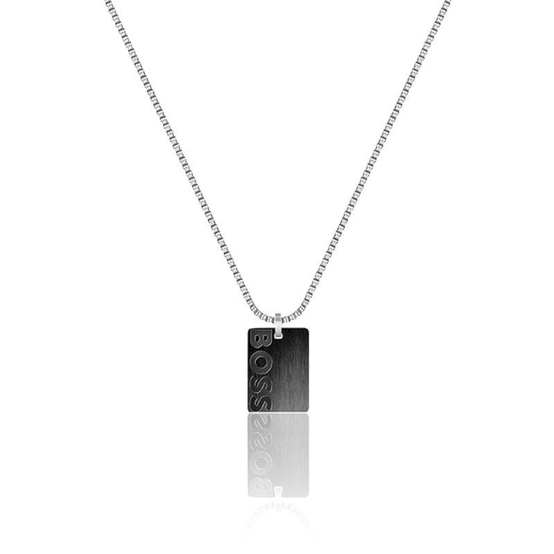 Collier en Acier Noir et Argenté - 1580302 - Hugo Boss - Ocarat
