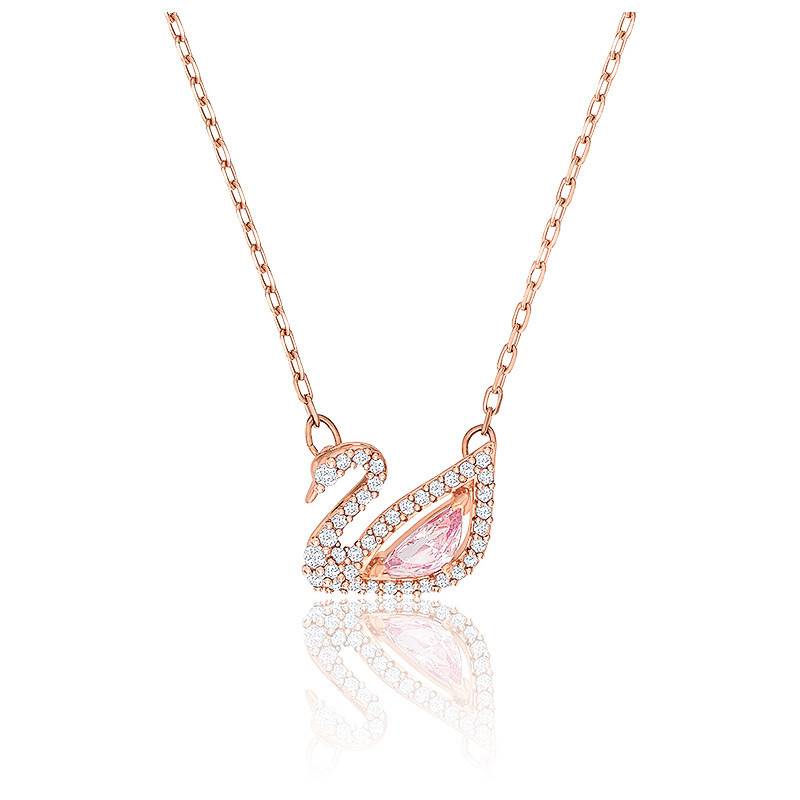 Collier Dazzling Swan Cygne Rosé en Métal-5469989-Swarovski - Ocarat