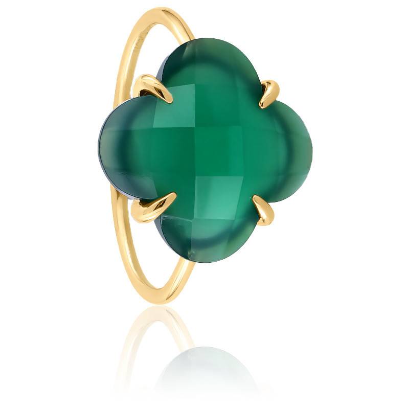 Bague Victoria Agate Verte & Or Jaune - Morganne Bello - Ocarat
