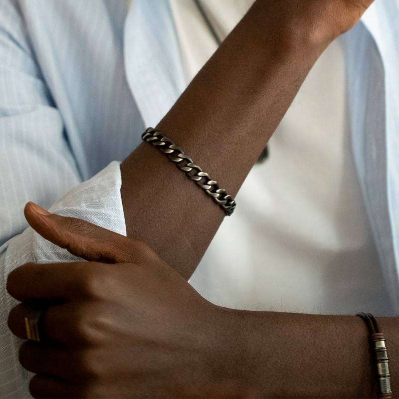 Bracelet Gourmette Hazou Acier & PVD Noir - Phebus - Ocarat