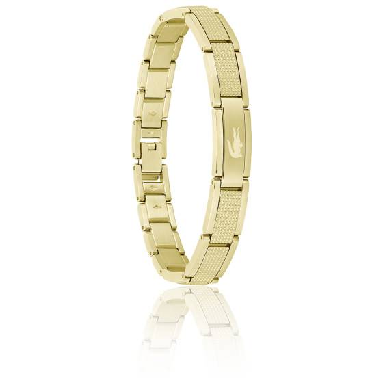 Bracelet Texturé en Acier Doré - 2040219, 19 cm - Lacoste - Ocarat