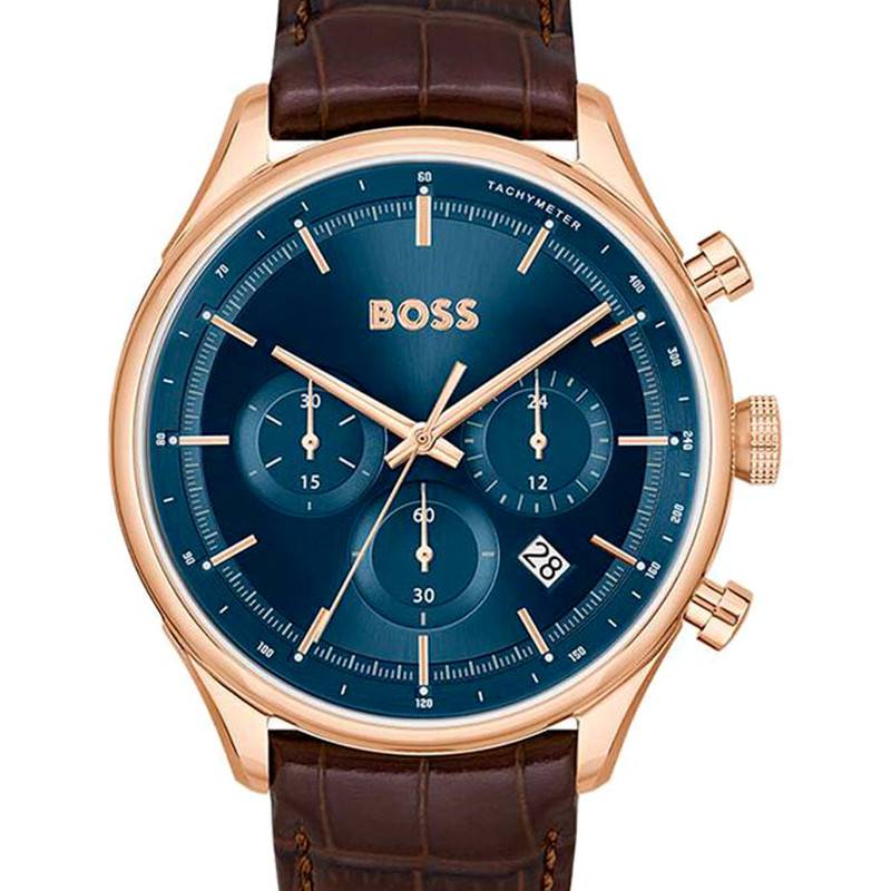 Montre Gregor Bleue en Cuir Marron -1514050- Hugo Boss - Ocarat