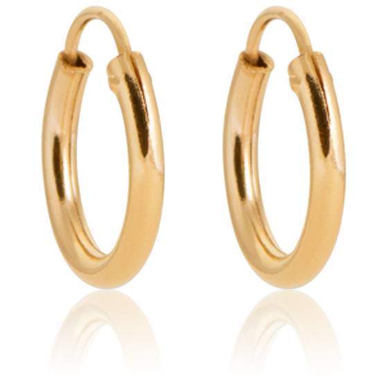 Créoles Epaisses, Plaqué Or 750, Diamètre 14 mm - Naiades - Ocarat