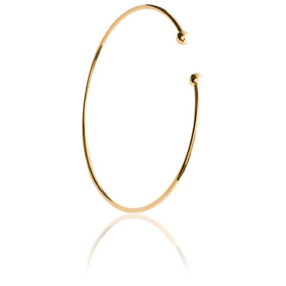 Bracelet Jonc Ouvert Boules, Plaqué Or 750, Diamètre 56 mm - Ocarat