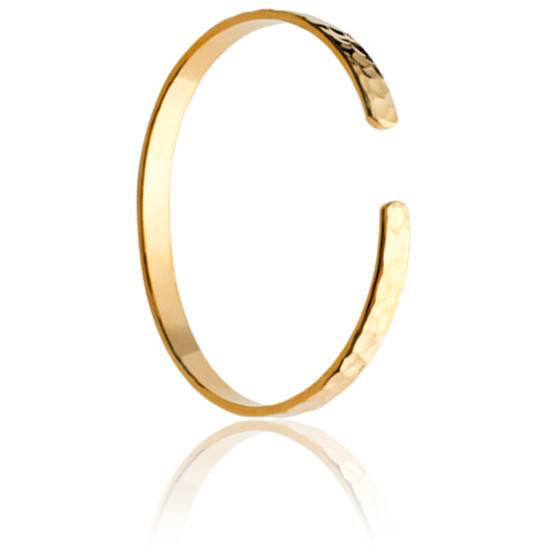 Bracelet Jonc Martelé Plaqué Or 750, Diamètre 56 mm Naïades - Ocarat