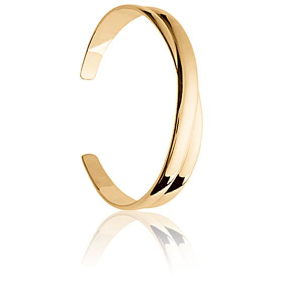 Bracelet Jonc Ouvert Croisé, Plaqué Or 750, 58 mm - Naïades - Ocarat