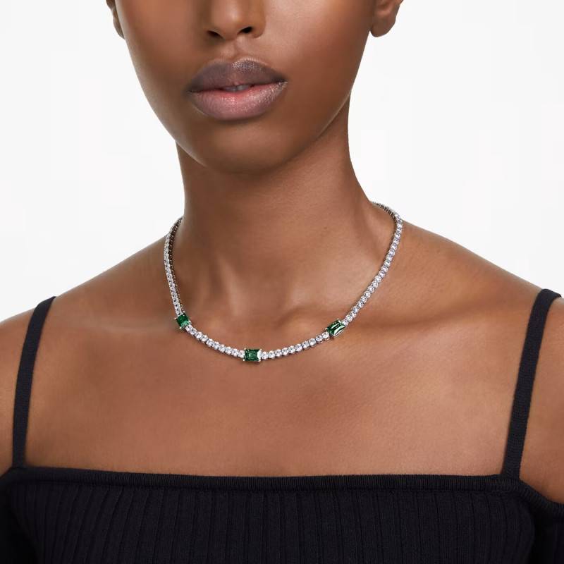 Collier Matrix Tennis Cristaux, Rhodié -5666168- Swarovski - Ocarat
